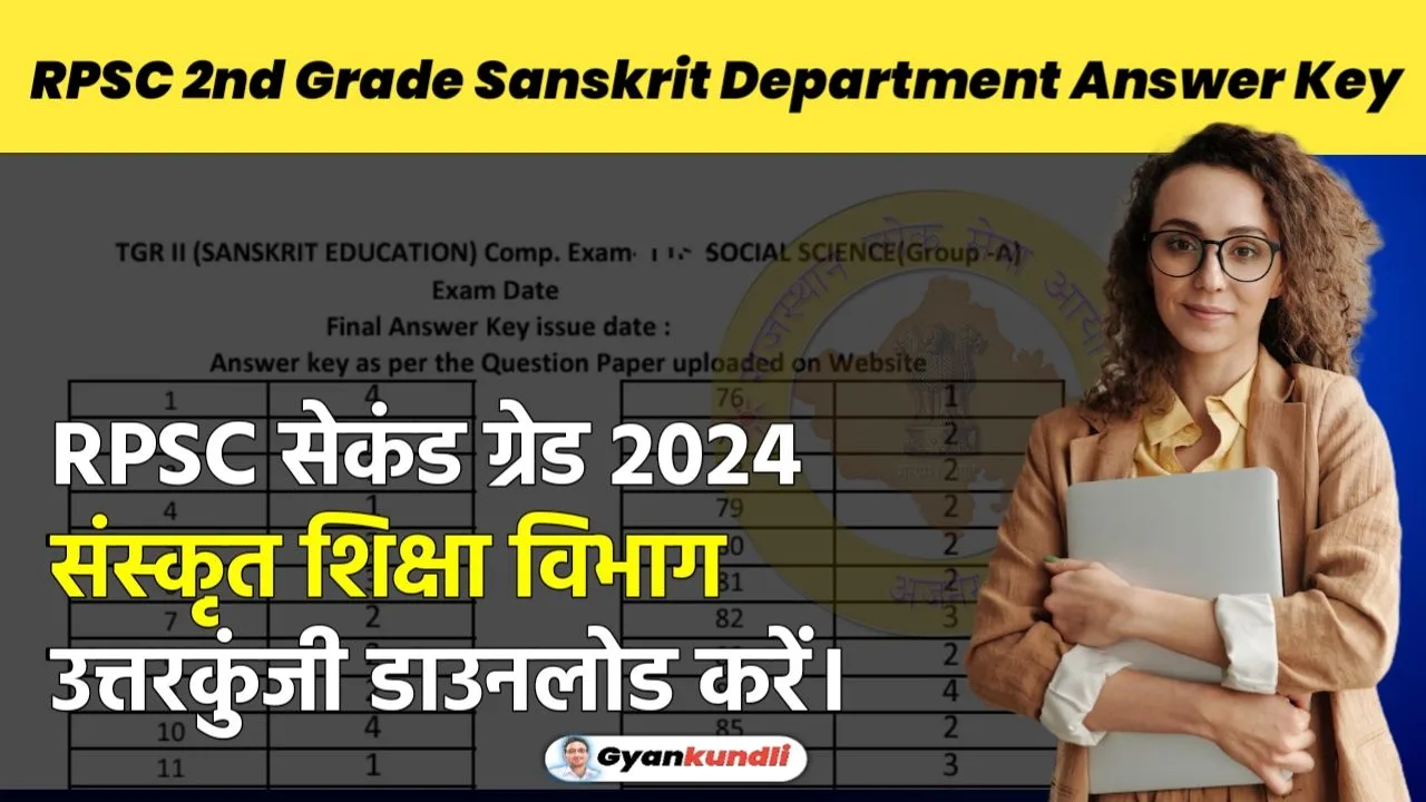 RPSC 2nd Grade Sanskrit Department Answer Key 2024 Question Papers RPSC 2nd Grade Sanskrit Department Answer Key 2024 Question Papers